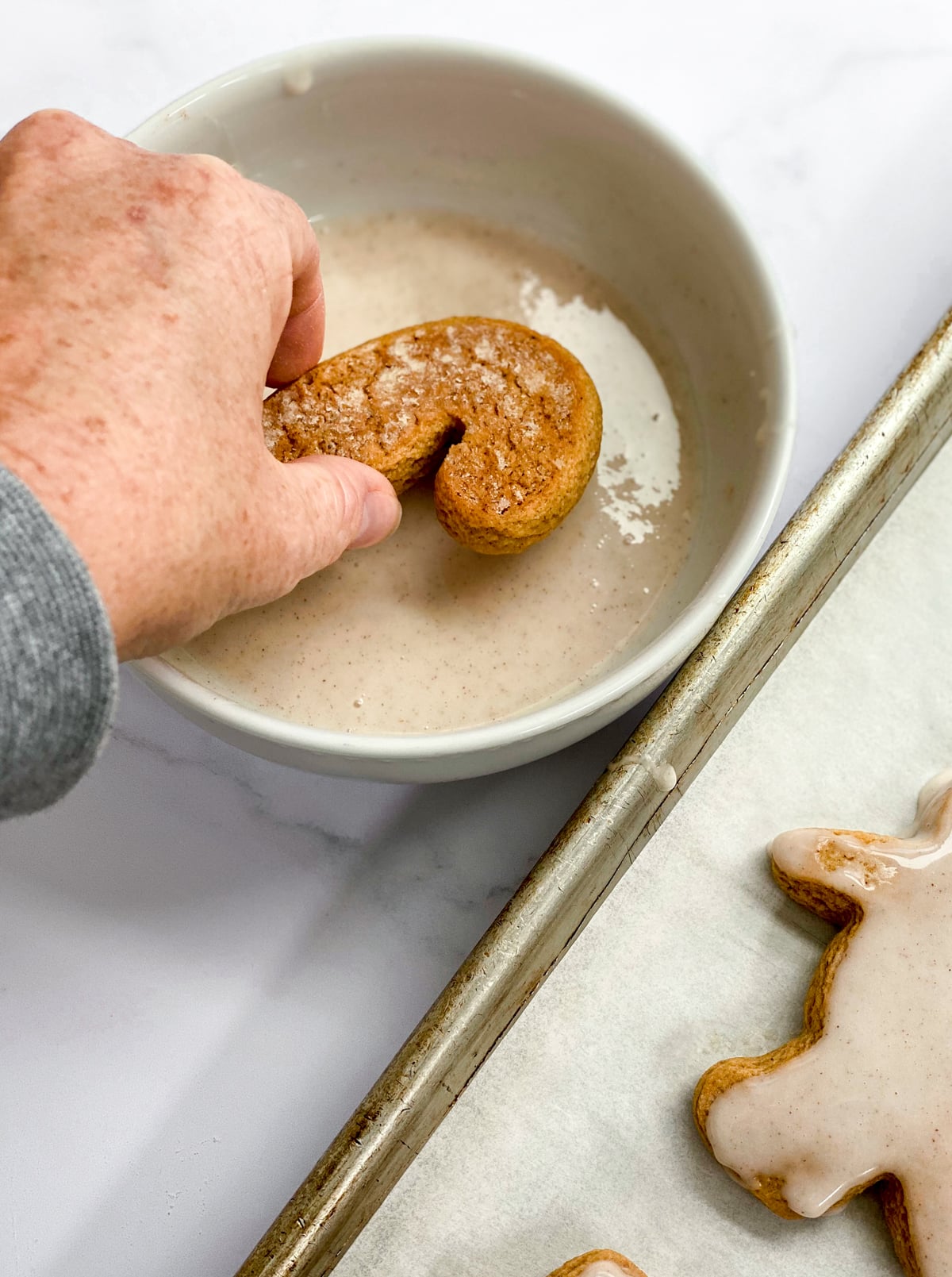 Soft Gingerbread Cookies with Cinnamon Icing - The Salted Sweets