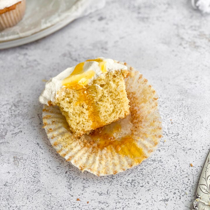 Mango Cupcakes with Vanilla Mango Buttercream - The Salted Sweets