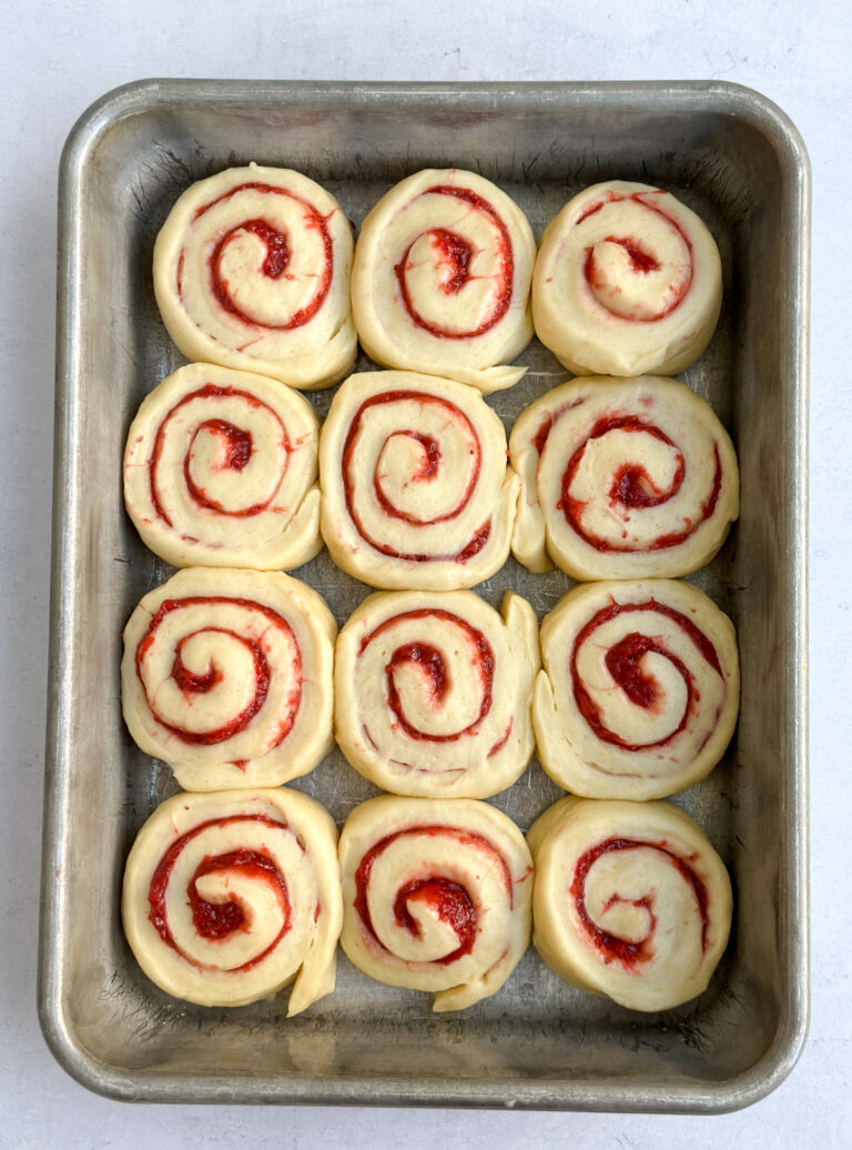 Strawberry Cinnamon Rolls - The Salted Sweets