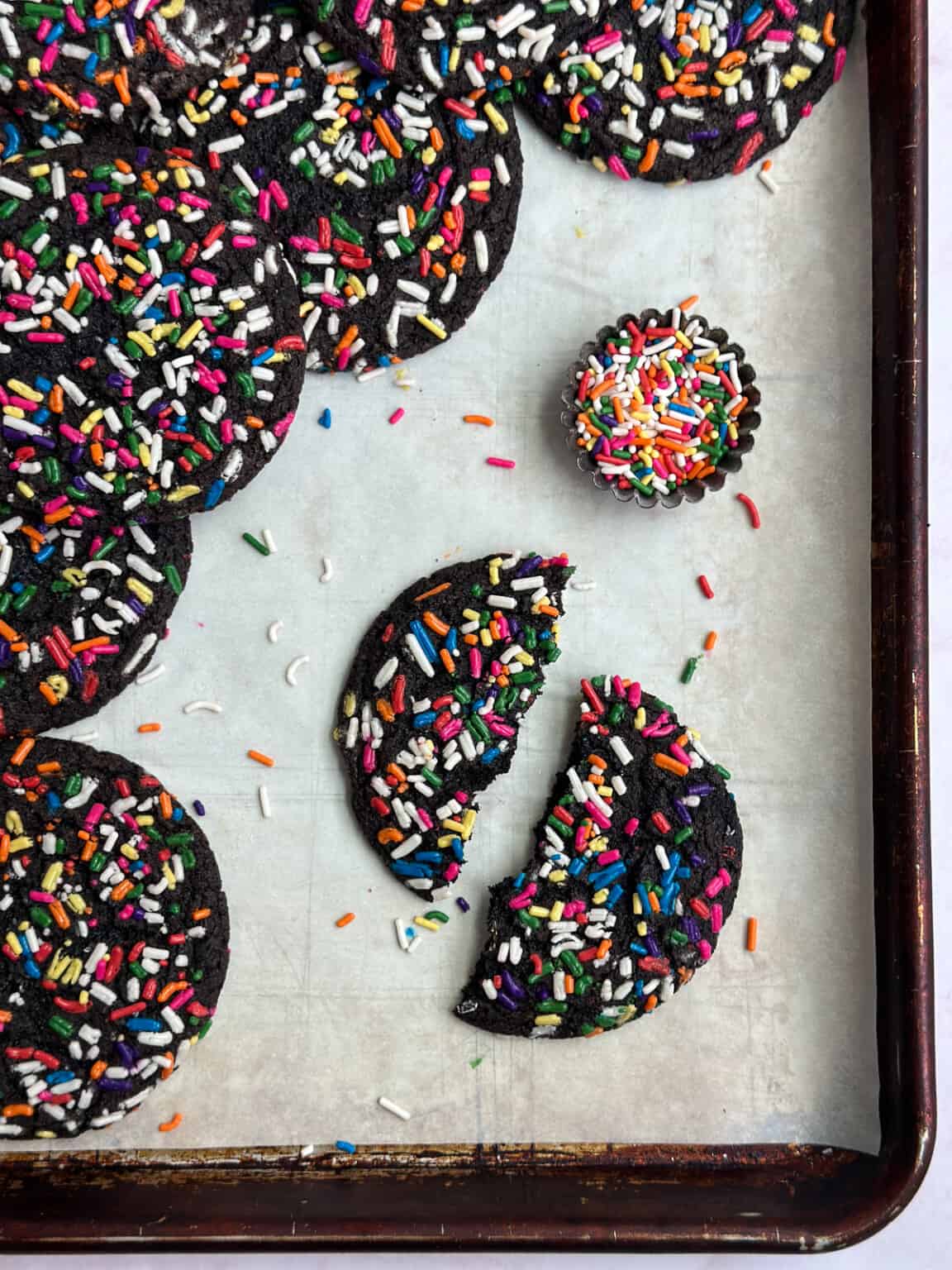 Chocolate Sprinkle Cookies - The Salted Sweets
