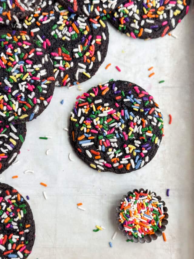 Chocolate Sprinkle Cookies - The Salted Sweets
