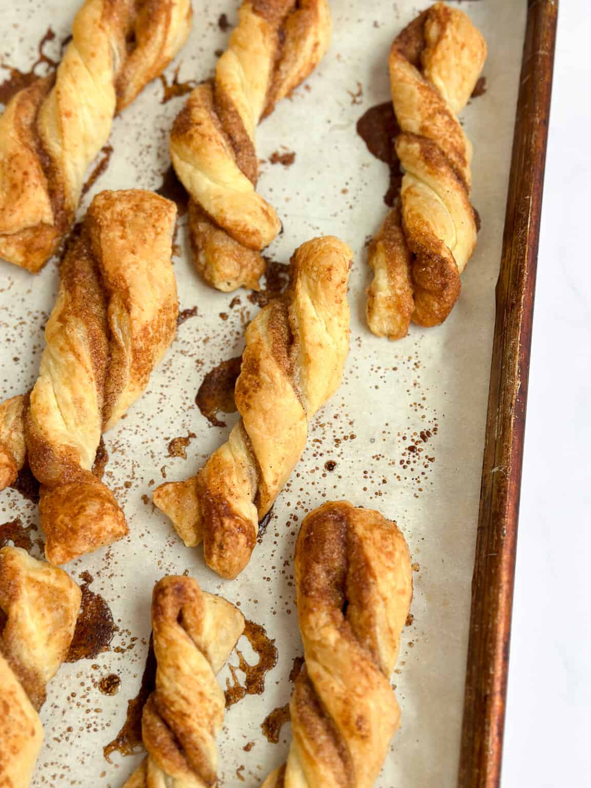 Puff Pastry Cinnamon Twists - The Salted Sweets
