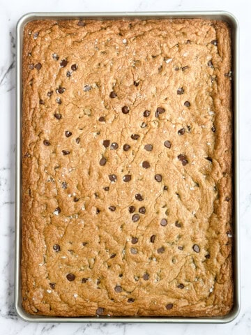 Sheet Pan Chocolate Chip Cookie Bars - The Salted Sweets