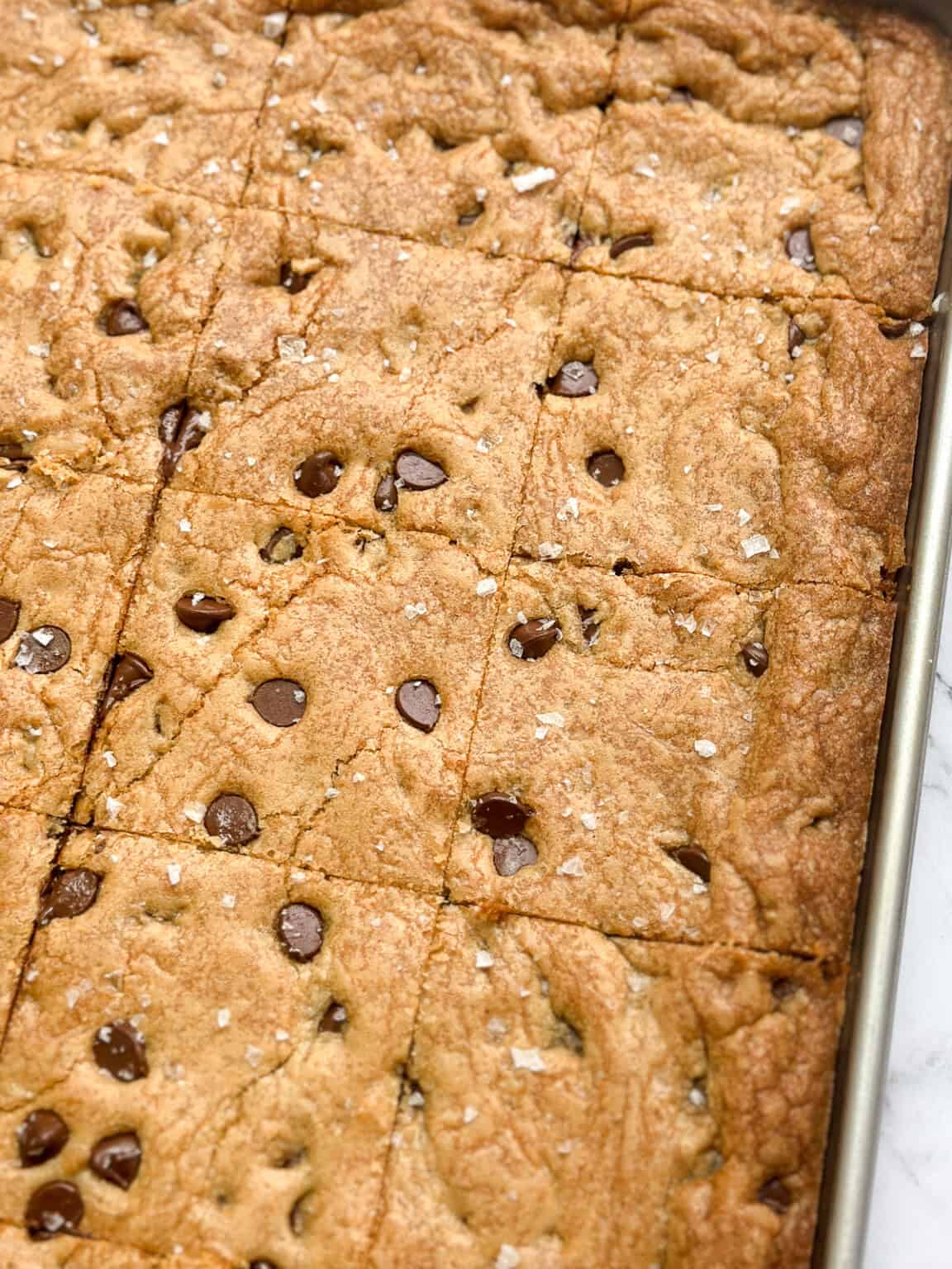 Sheet Pan Chocolate Chip Cookie Bars - The Salted Sweets